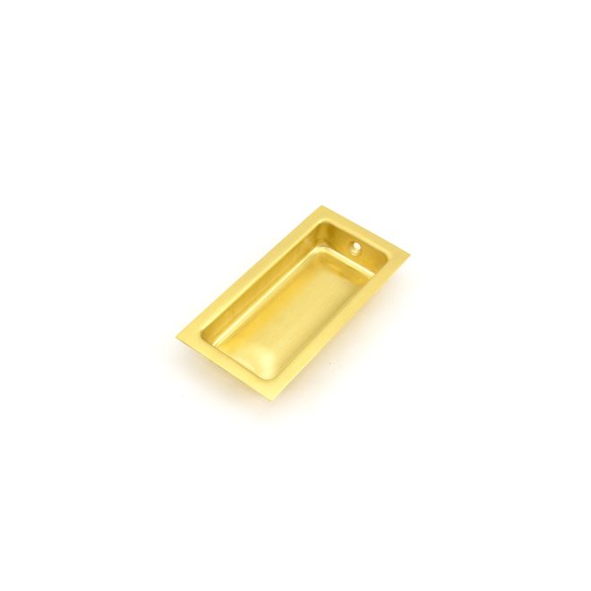Ives 227B Large Rectangular Flush Pull - Satin Brass | The Home Decor